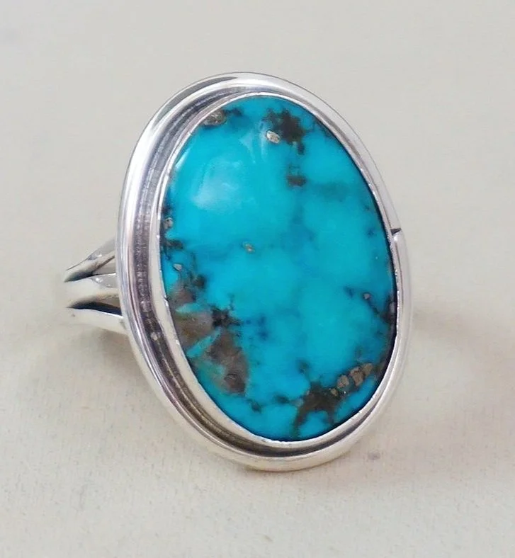 Item # 810A - Navajo Turquoise Prayer Feather Decorated Rings by B ...