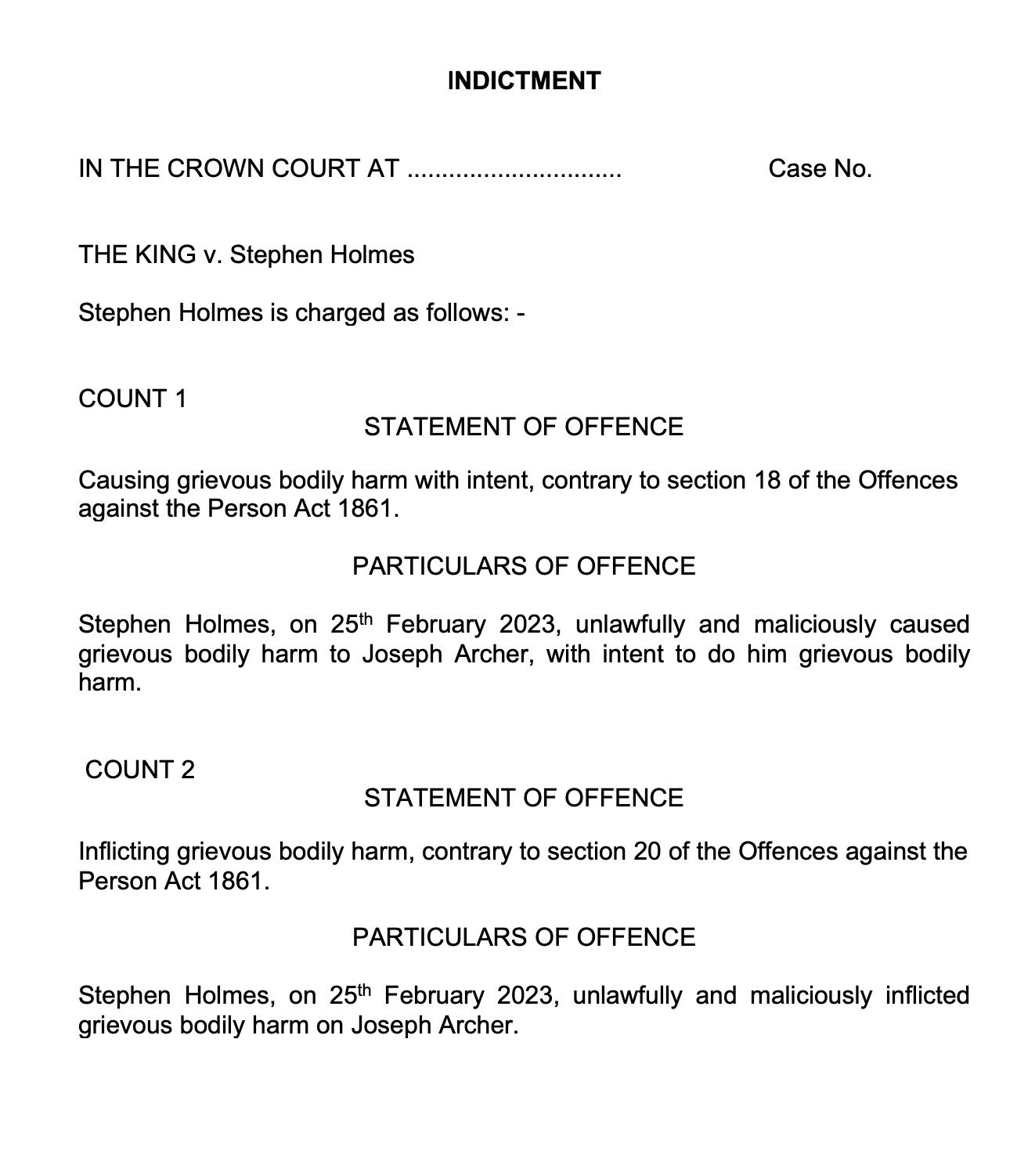 The Indictment — Defence-Barrister.co.uk