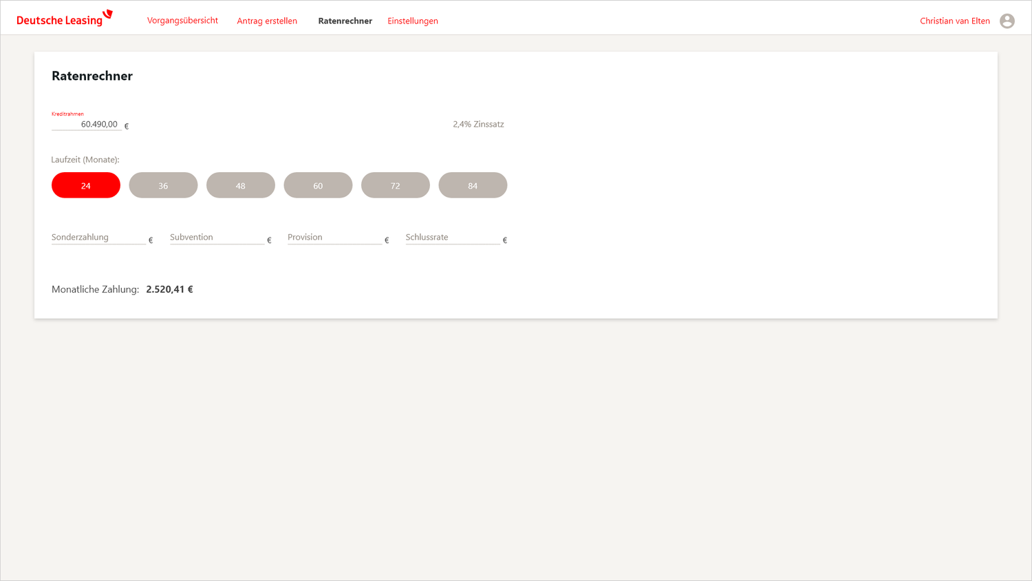 Deutsche Leasing Antragsverwaltung — Christian van Elten