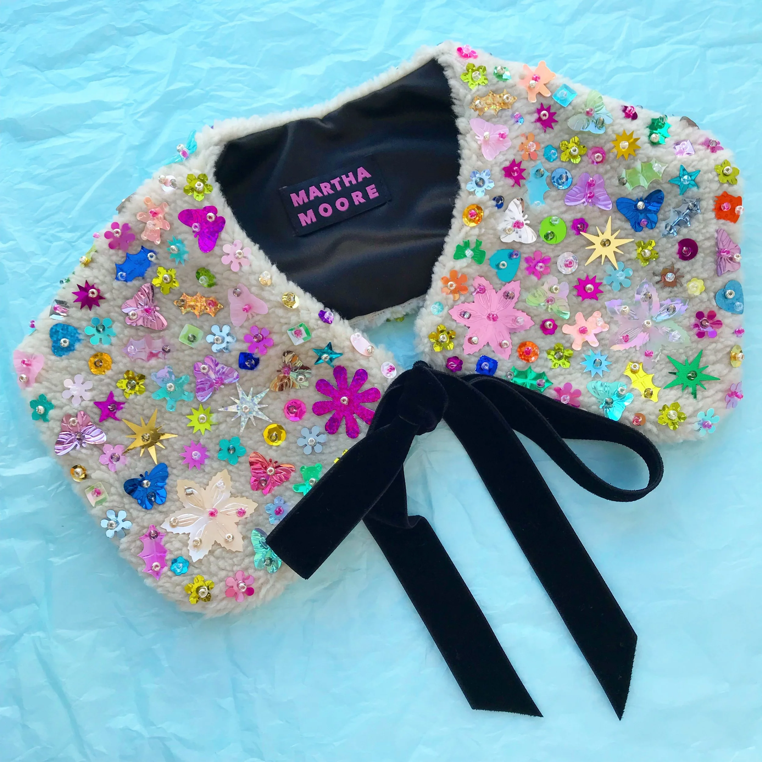 SPANGLED FAUX SHEARLING COLLAR — BURIED DIAMOND