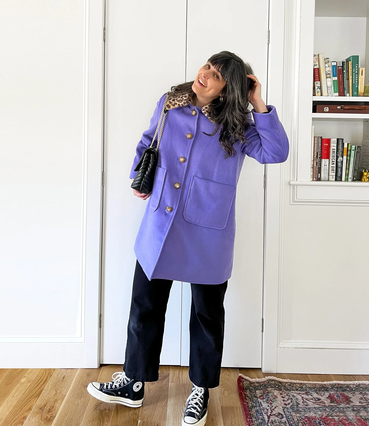 PARMA VIOLET WOOL COAT - MY FINISHED PURPLE COAT WITH LEOPARD COLLAR ...