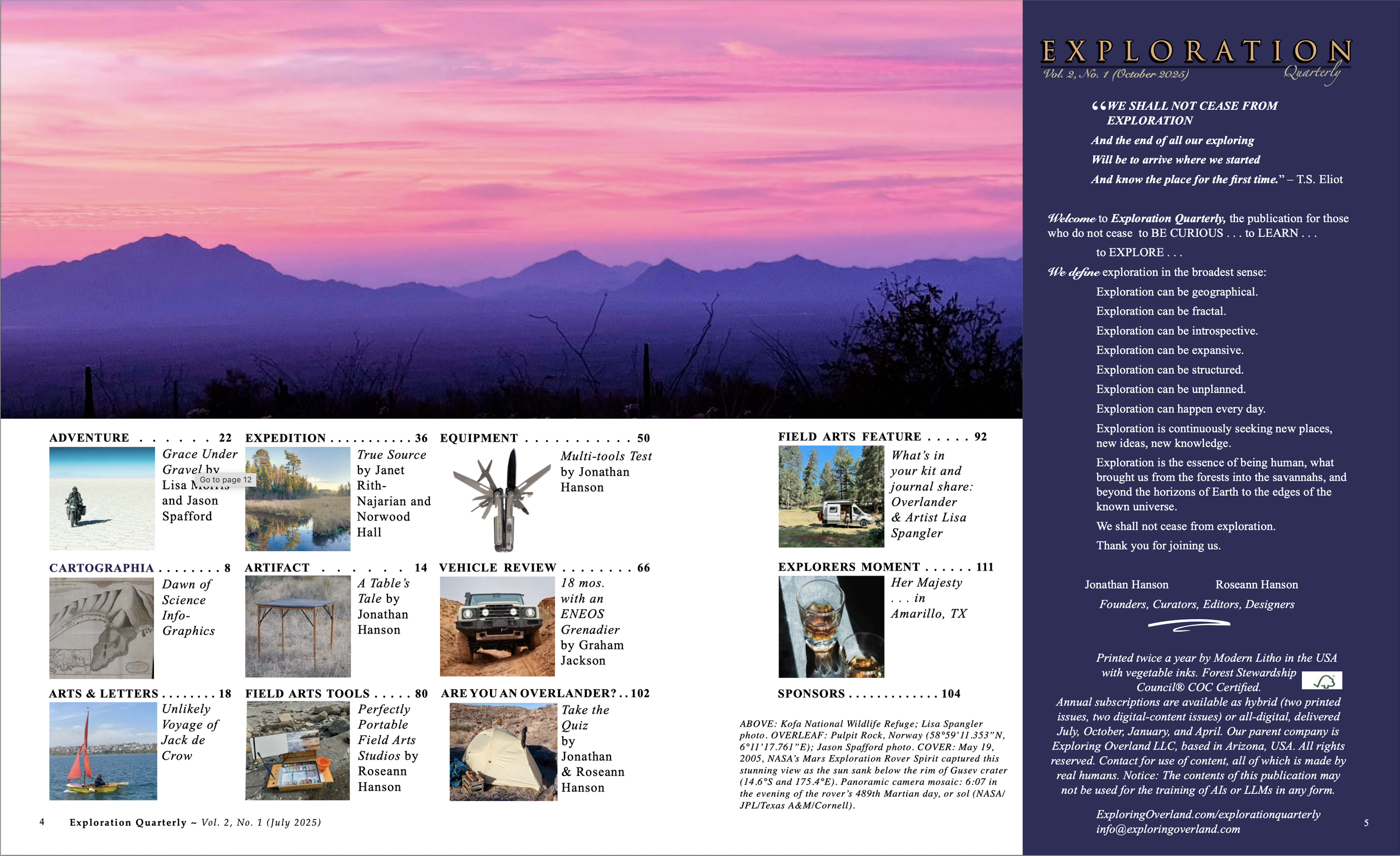 Exploration Quarterly - Never Stop Exploring — Exploring Overland