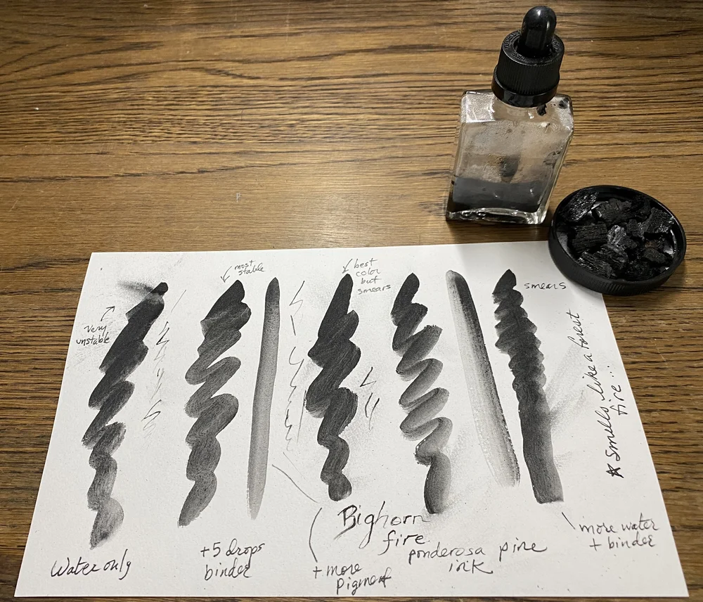 Making paint and ink from wildfire-sourced charcoal — Exploring Overland