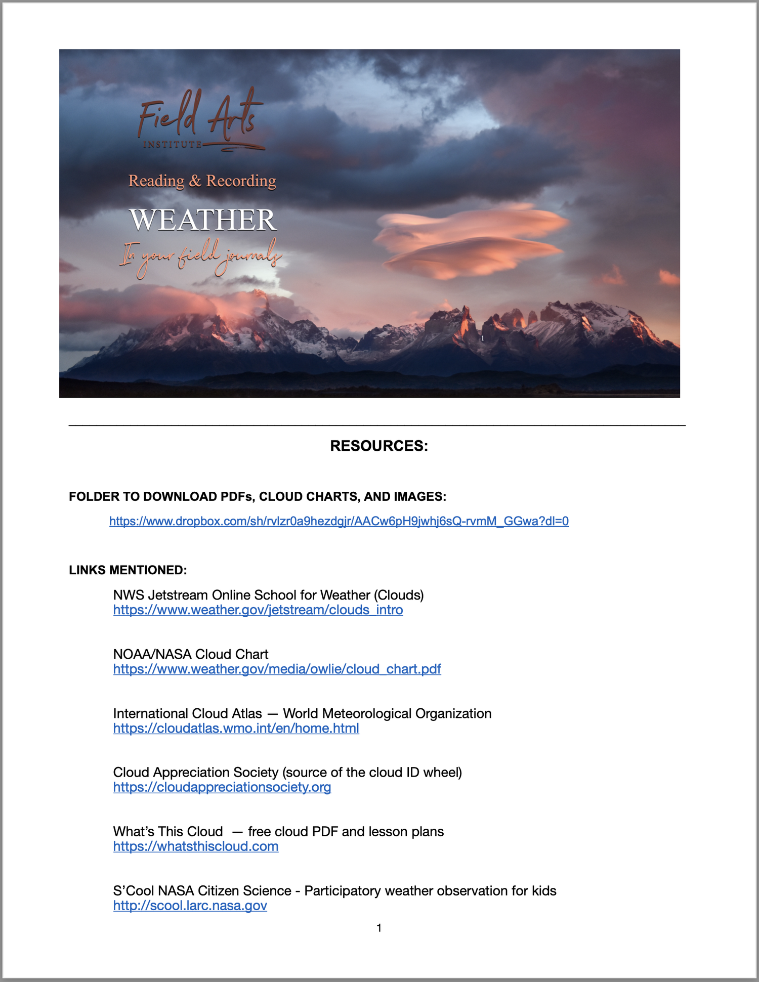 Field Arts Workshop: Weather 101 for Field Notebooks — Exploring Overland