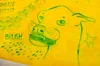 Drawing with drawing fluid for screen printing: paint pen? squeeze ...