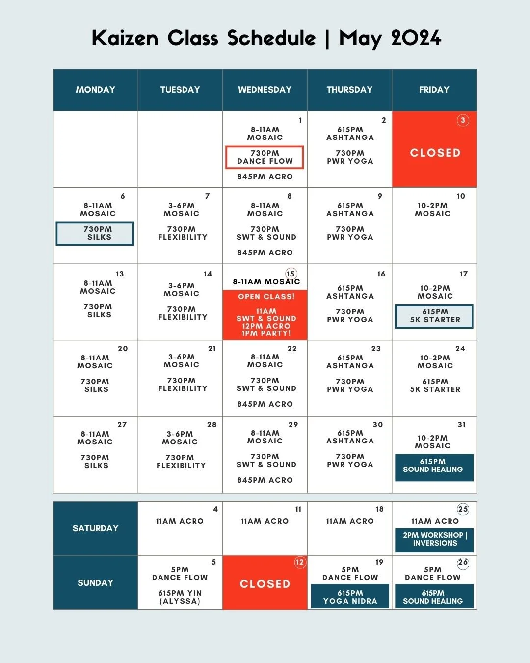 Schedule — KAIZEN KOREA