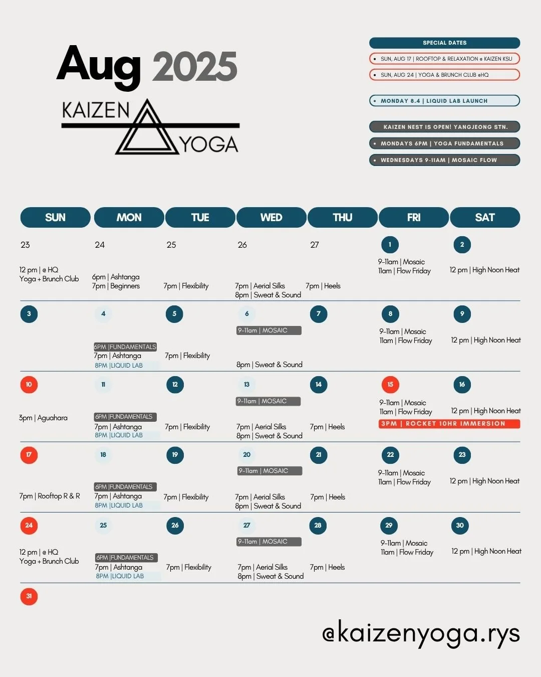 Schedule — KAIZEN KOREA