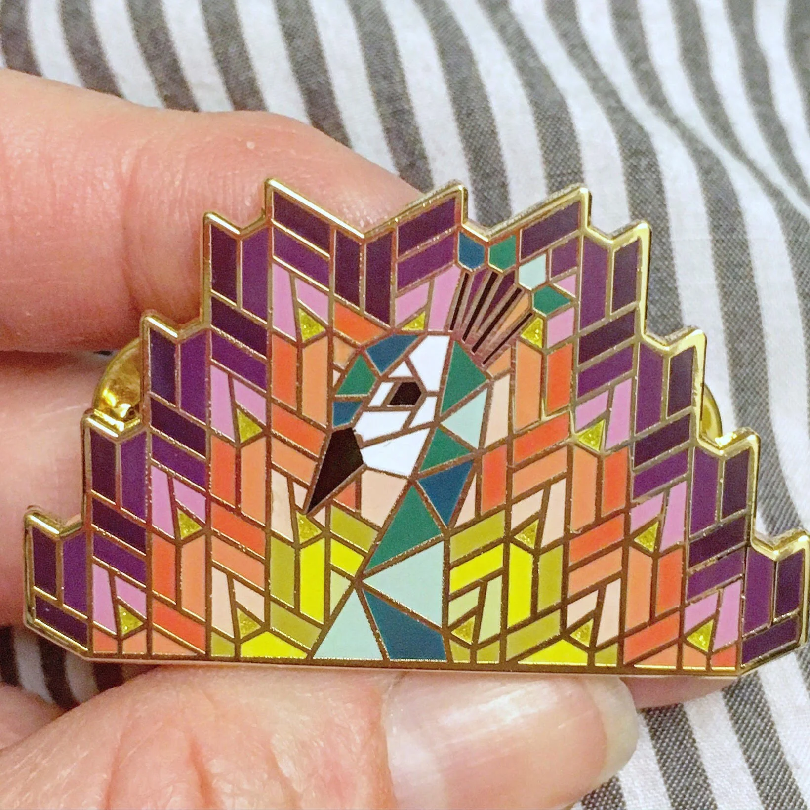 Jungle Abstractions: The Lion Enamel Cloisonne Pin — Violet Craft