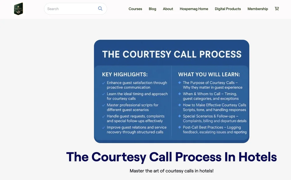 Courtesy Call Process - Free Download — Eclat Hospitality