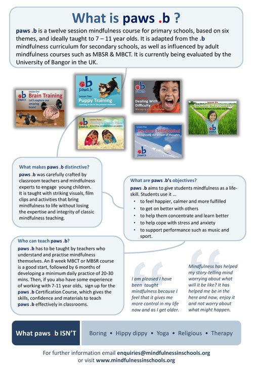 paws .b | A Primary School Mindfulness Curriculum — Will George Mindfulness