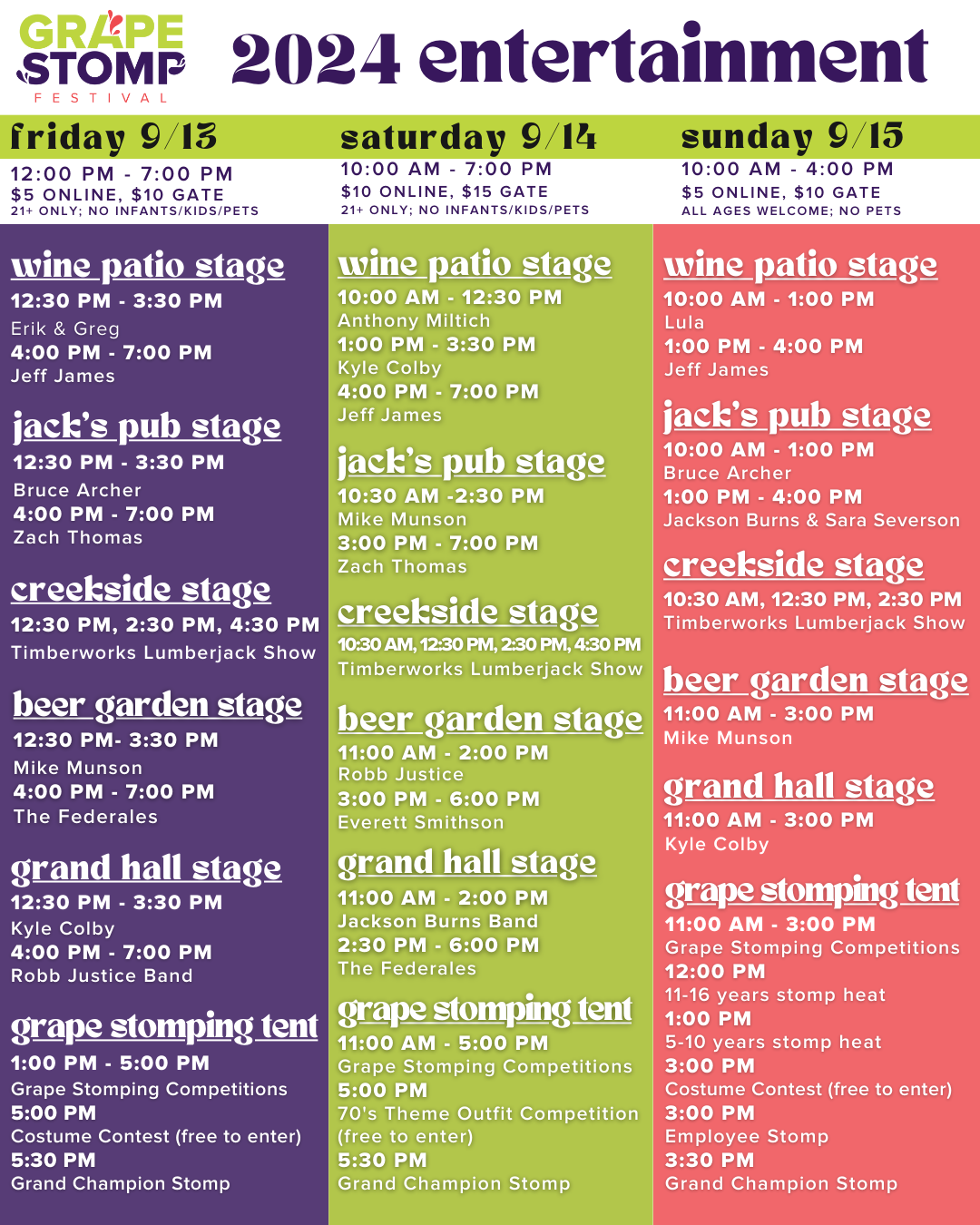 Festival Information — Carlos Creek Winery Grape Stomp