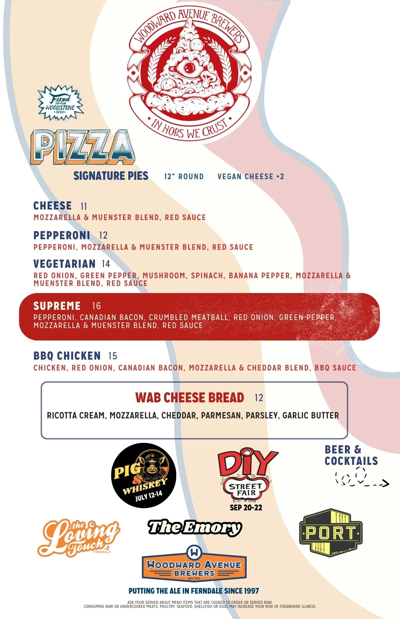 Menu — THE WAB - WOODWARD AVENUE BREWERS