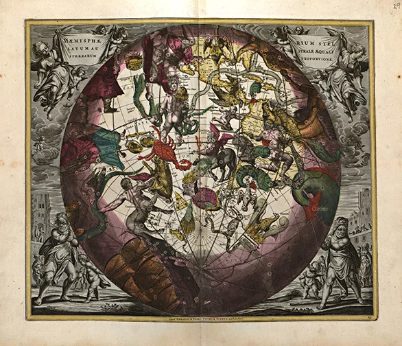 1708 Solar System Celestial Antique Map — MUSEUM OUTLETS