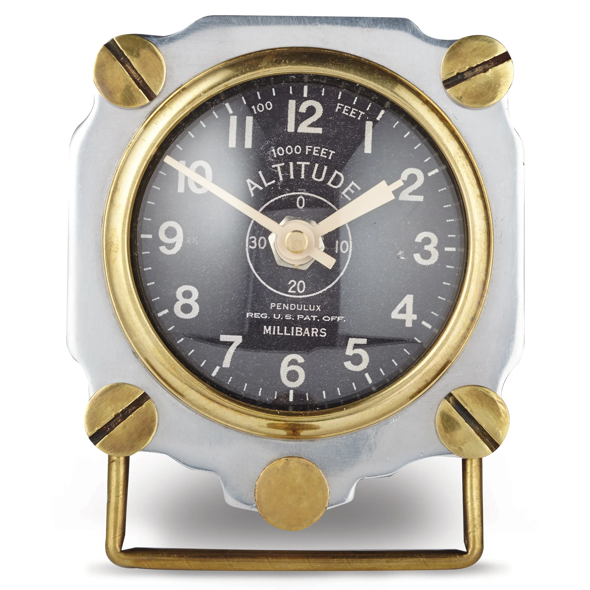 aluminum altimeter table clock — MUSEUM OUTLETS