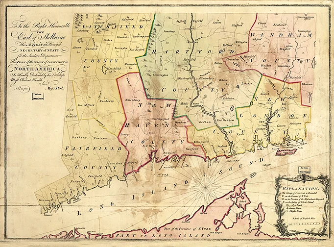 1766 Antique Connecticut Map — MUSEUM OUTLETS