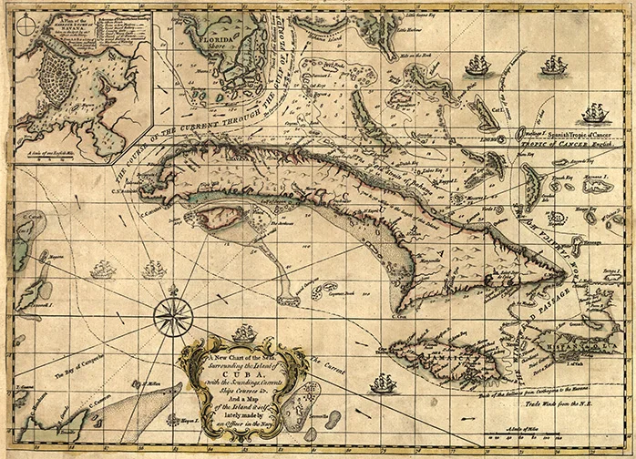 1762 Cuba Antique Caribbean Map — MUSEUM OUTLETS