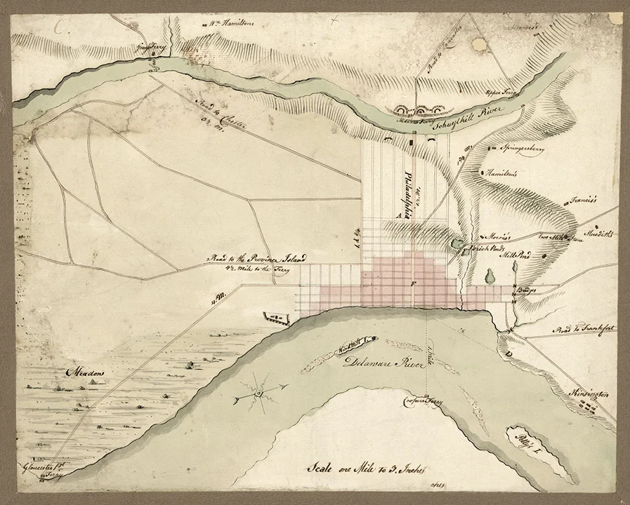 1800 Philadelphia Antique Military Map — MUSEUM OUTLETS
