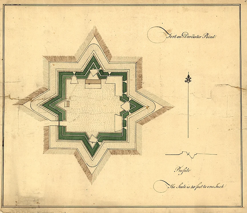 Boston Revolutionary War Fort Dorcester Unique Map — MUSEUM OUTLETS