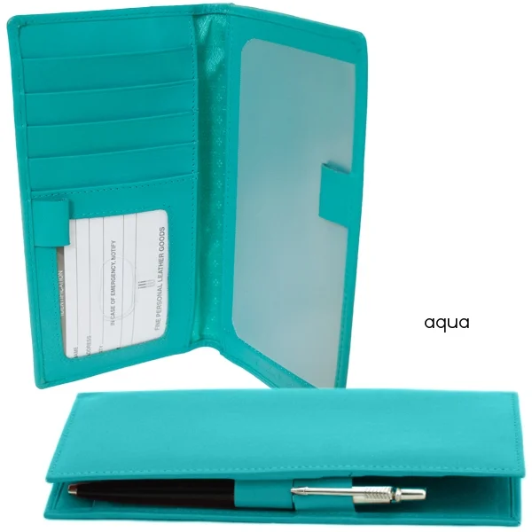 color leather checkbook case — MUSEUM OUTLETS