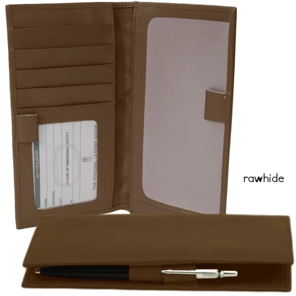 color leather checkbook case — MUSEUM OUTLETS