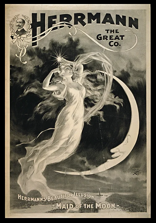 Herrmann the Great Maid of the Moon Vintage Magic Posters — MUSEUM OUTLETS