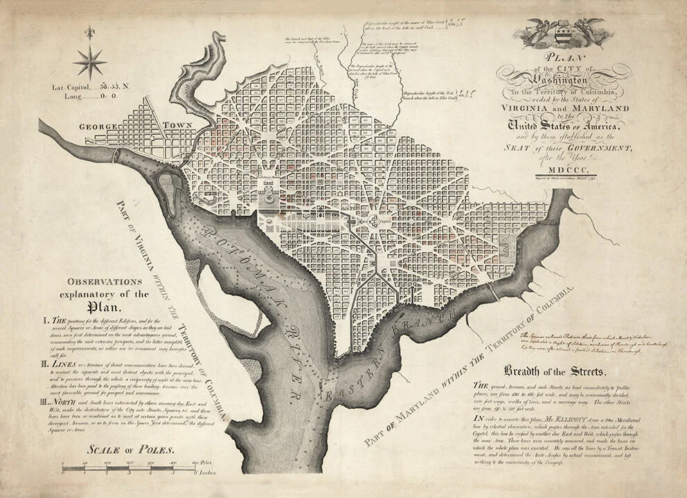 1800 Potomac Washington DC Antique Map — MUSEUM OUTLETS