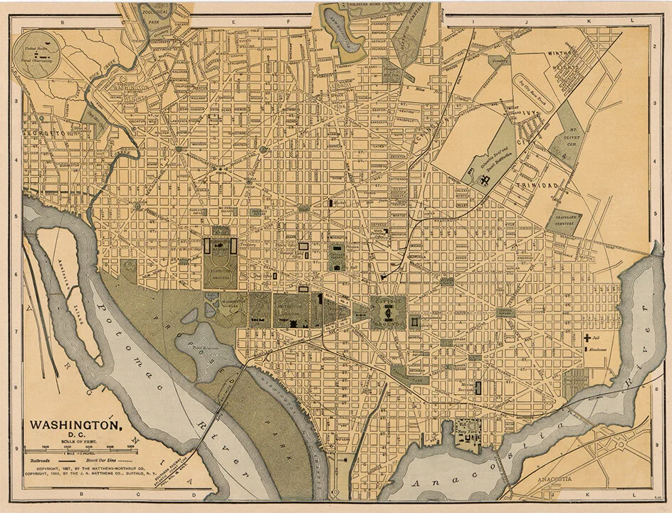 1897 Washington DC Antique Map — MUSEUM OUTLETS