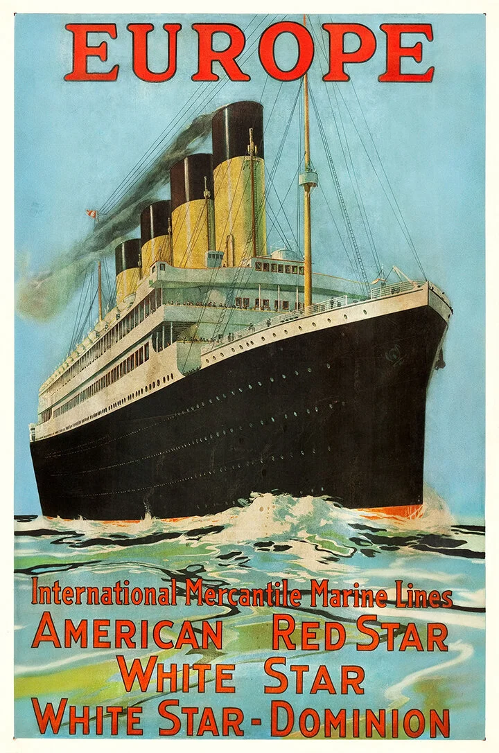 EUROPE White Star Line Vintage Boat Travel Poster Wall Art — MUSEUM OUTLETS
