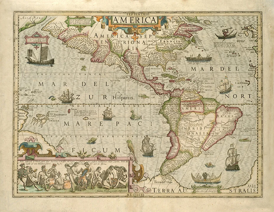 1633 America Antique Map — MUSEUM OUTLETS
