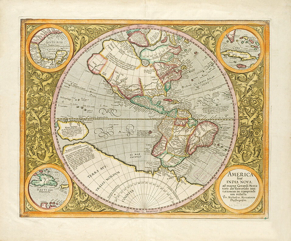 1633 Antique America World Antique Map — MUSEUM OUTLETS
