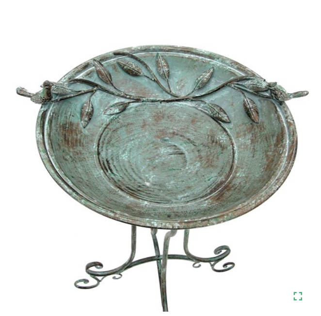 verdigris iron bird bath or plant stand — MUSEUM OUTLETS