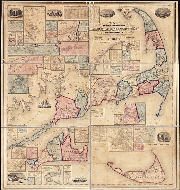 1858 Barnstable County Antique Massachusetts Map — MUSEUM OUTLETS