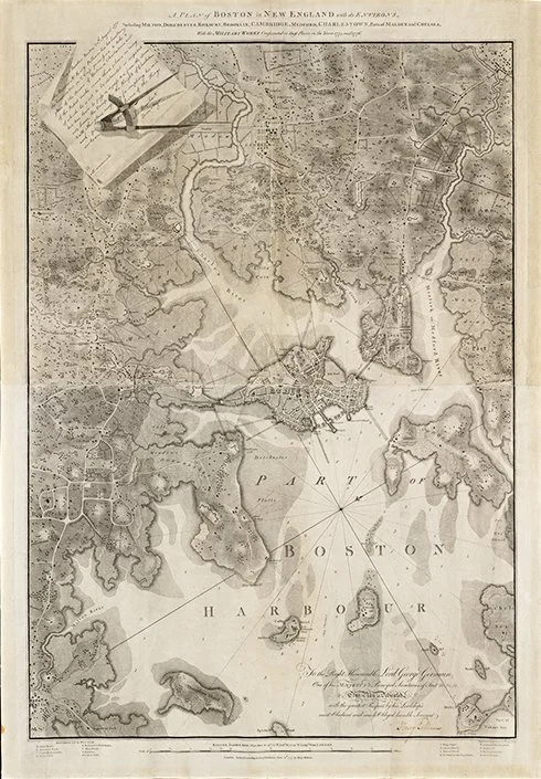 1777 Antique Boston MA Map — MUSEUM OUTLETS