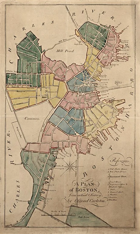 1805 Antique Boston Massachusetts Map — MUSEUM OUTLETS