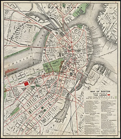 1898 Antique Boston Massachusetts Map — MUSEUM OUTLETS