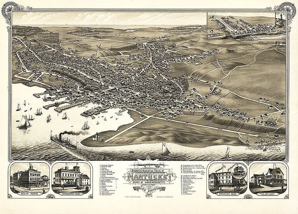 Nantucket Antique Massachusetts Map — MUSEUM OUTLETS