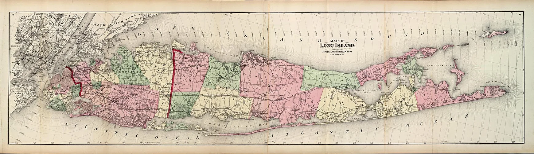 Long Island Antique Map 1873 — MUSEUM OUTLETS