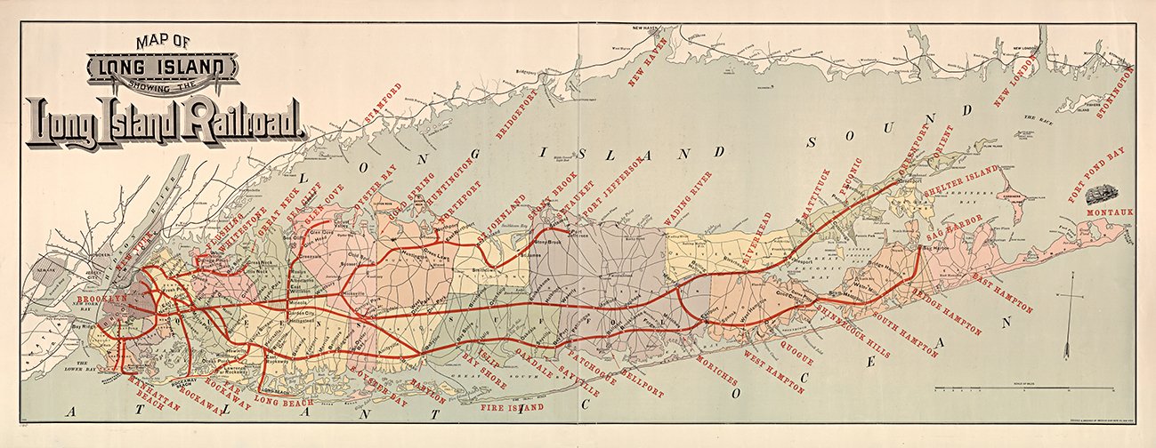 vintage long island railroad map — MUSEUM OUTLETS