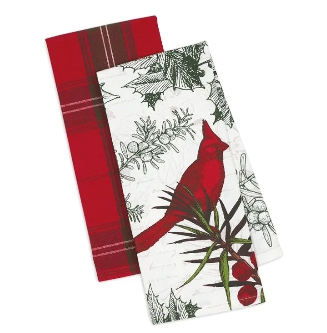 holiday botanical cardinal cloth christmas napkins — MUSEUM OUTLETS