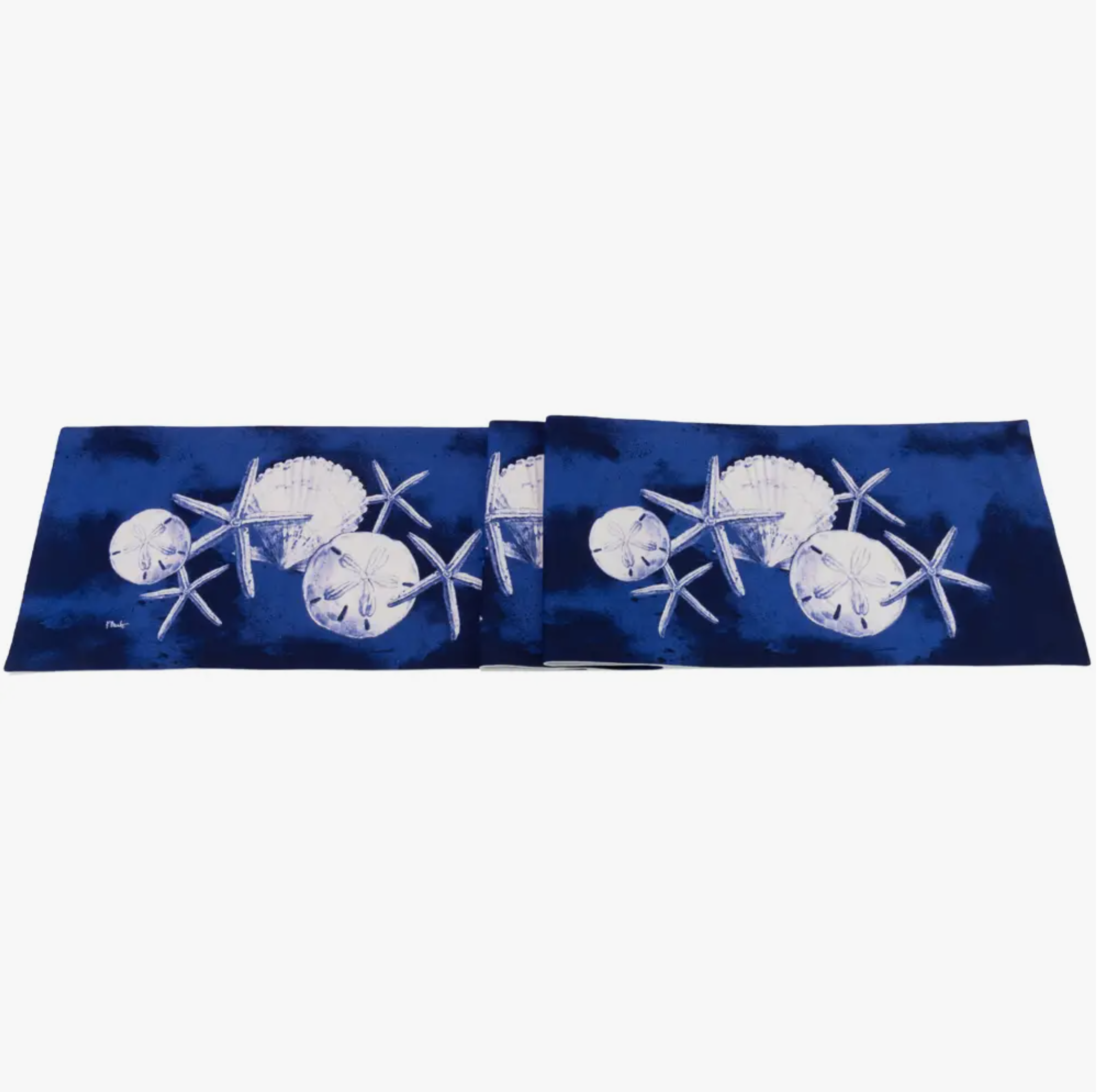 navy seashells kitchen apron or tea towels — MUSEUM OUTLETS