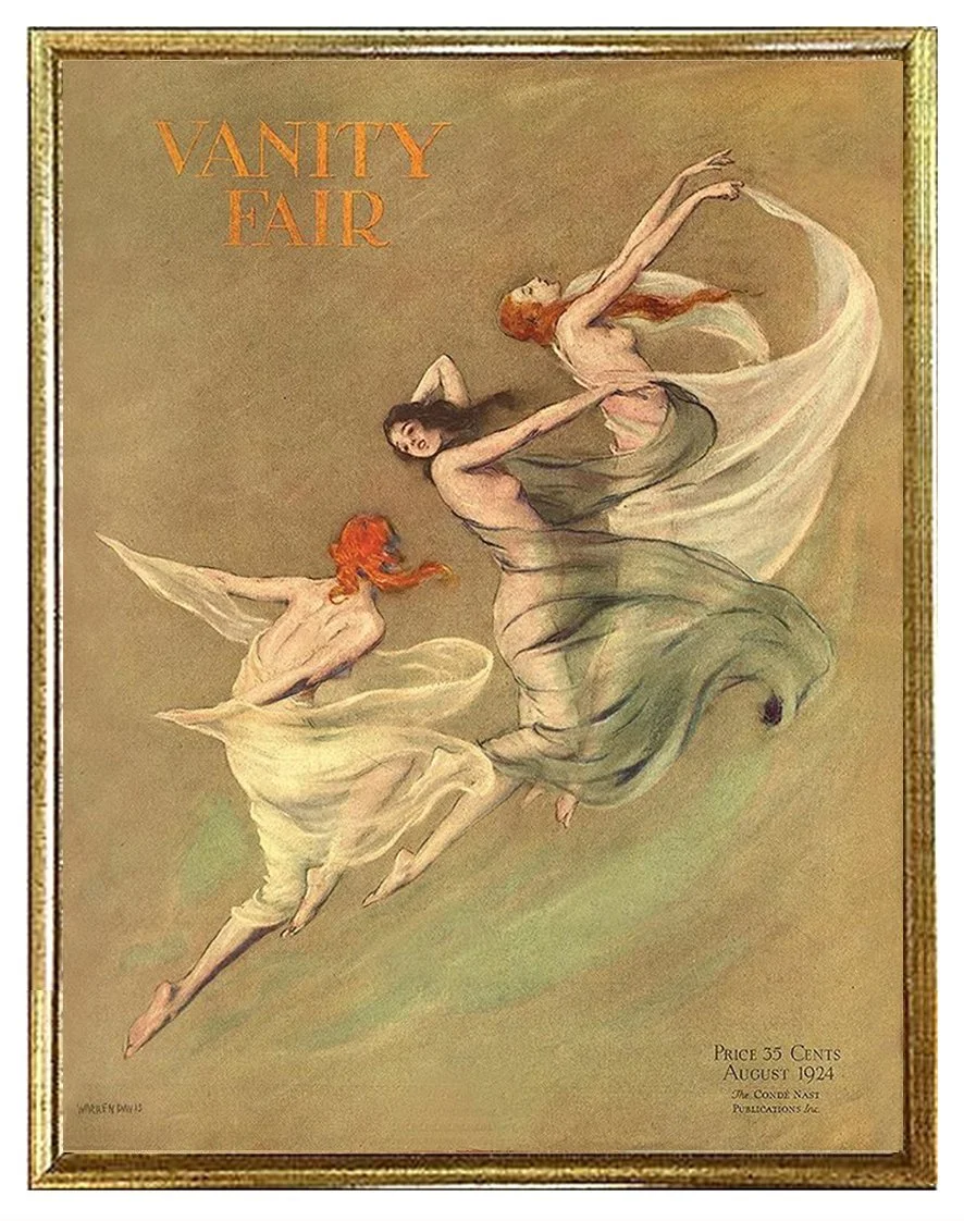 1924 Vanity Fair Nymphs by Warren Davis Vintage Magazine Cover Poster ...