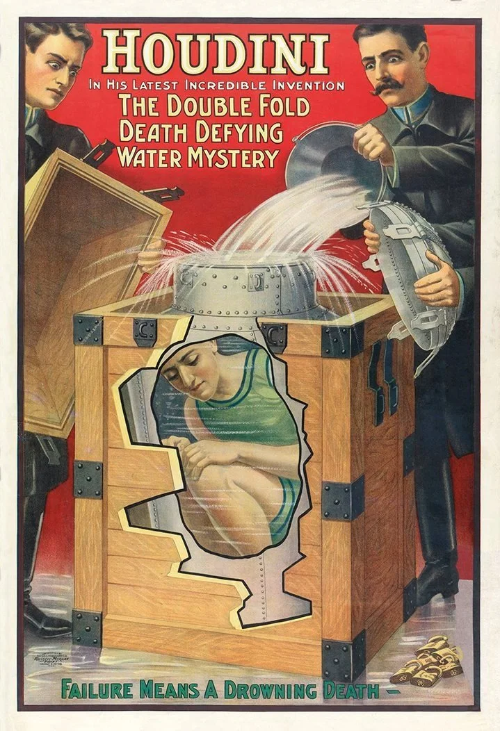 Houdini Water Tank Mystery Vintage Magic Poster . — MUSEUM OUTLETS