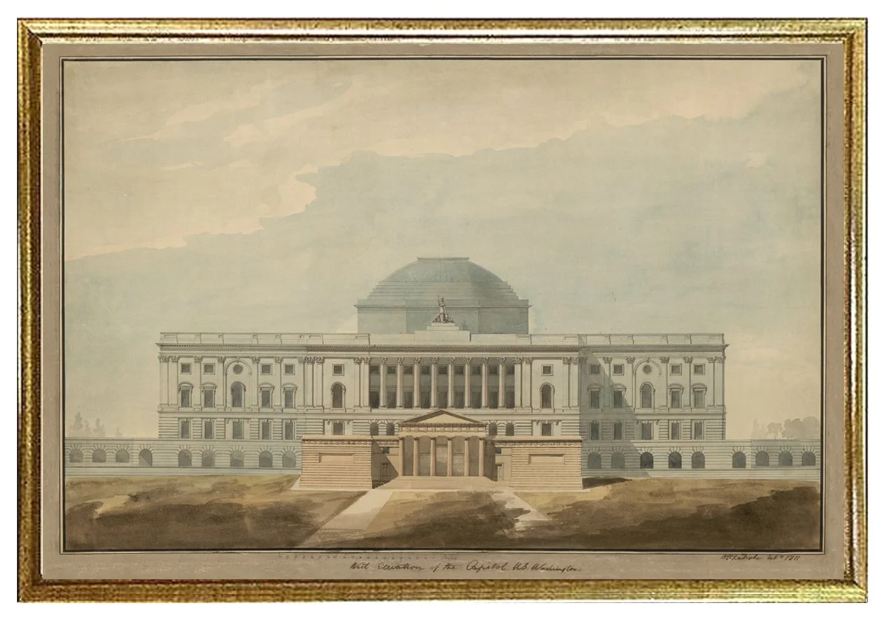 1811 Washington Capital Building Antique Architectural Drawing — MUSEUM ...
