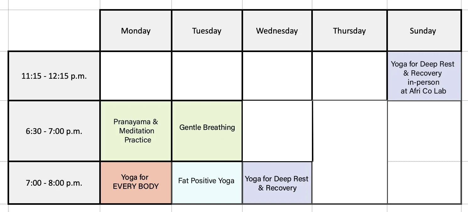 Timetable — Light Yoga Space