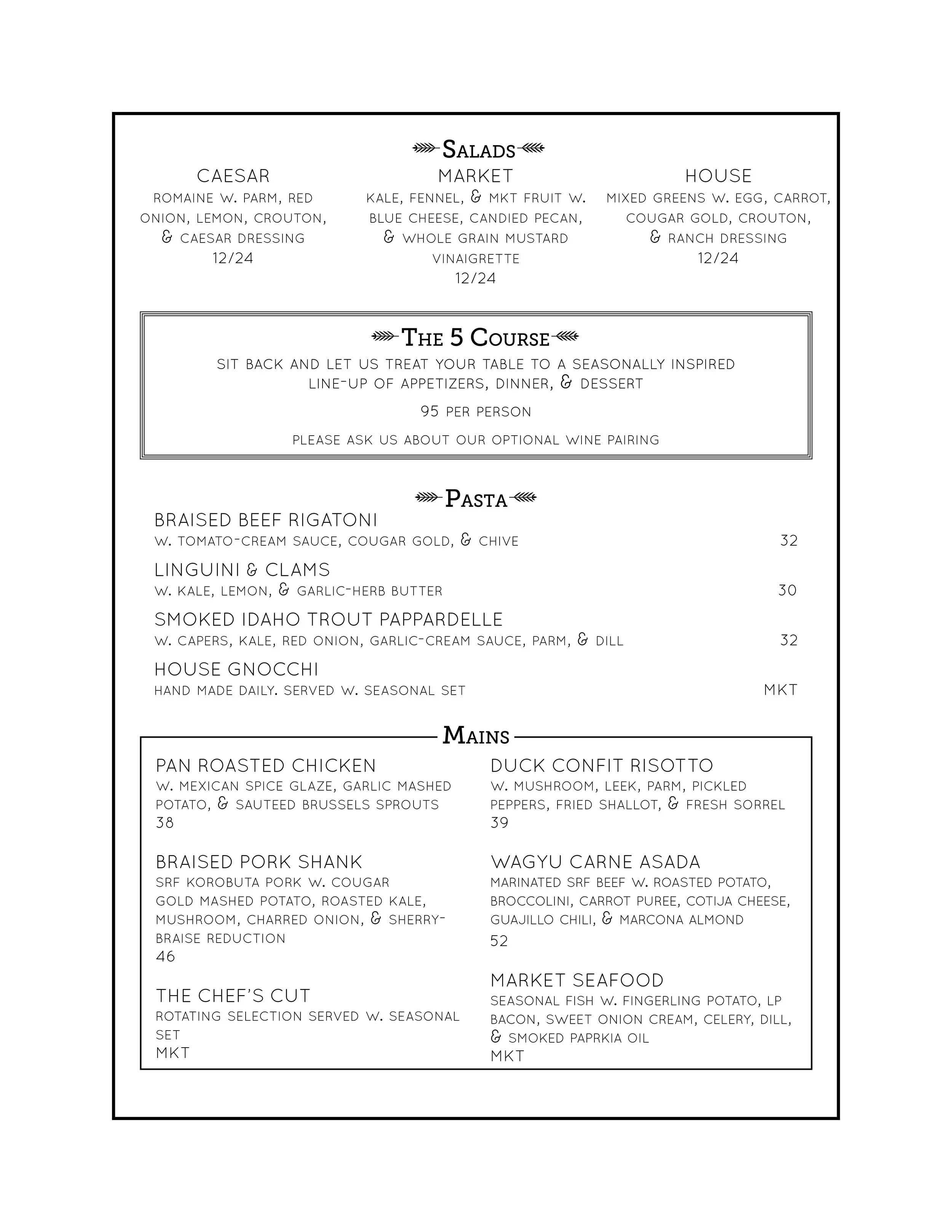 Menu — Lodgepole