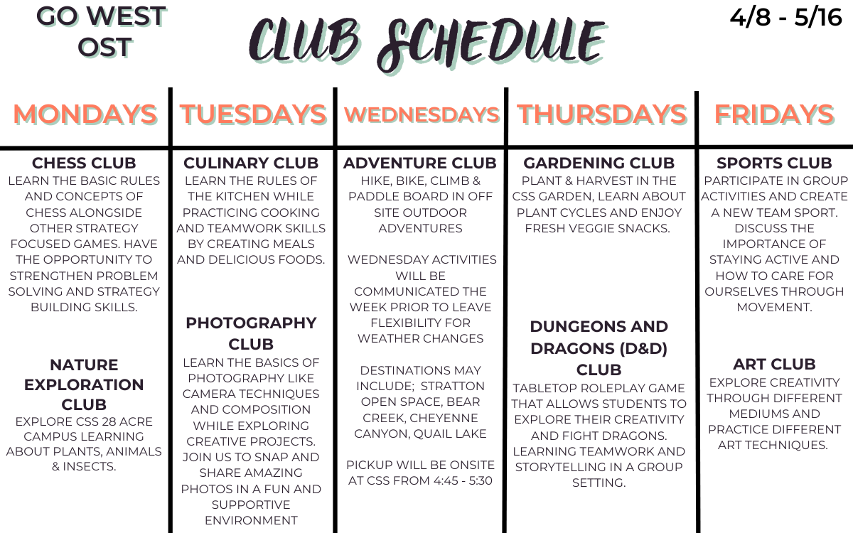 Out of School Time — Go West Camps