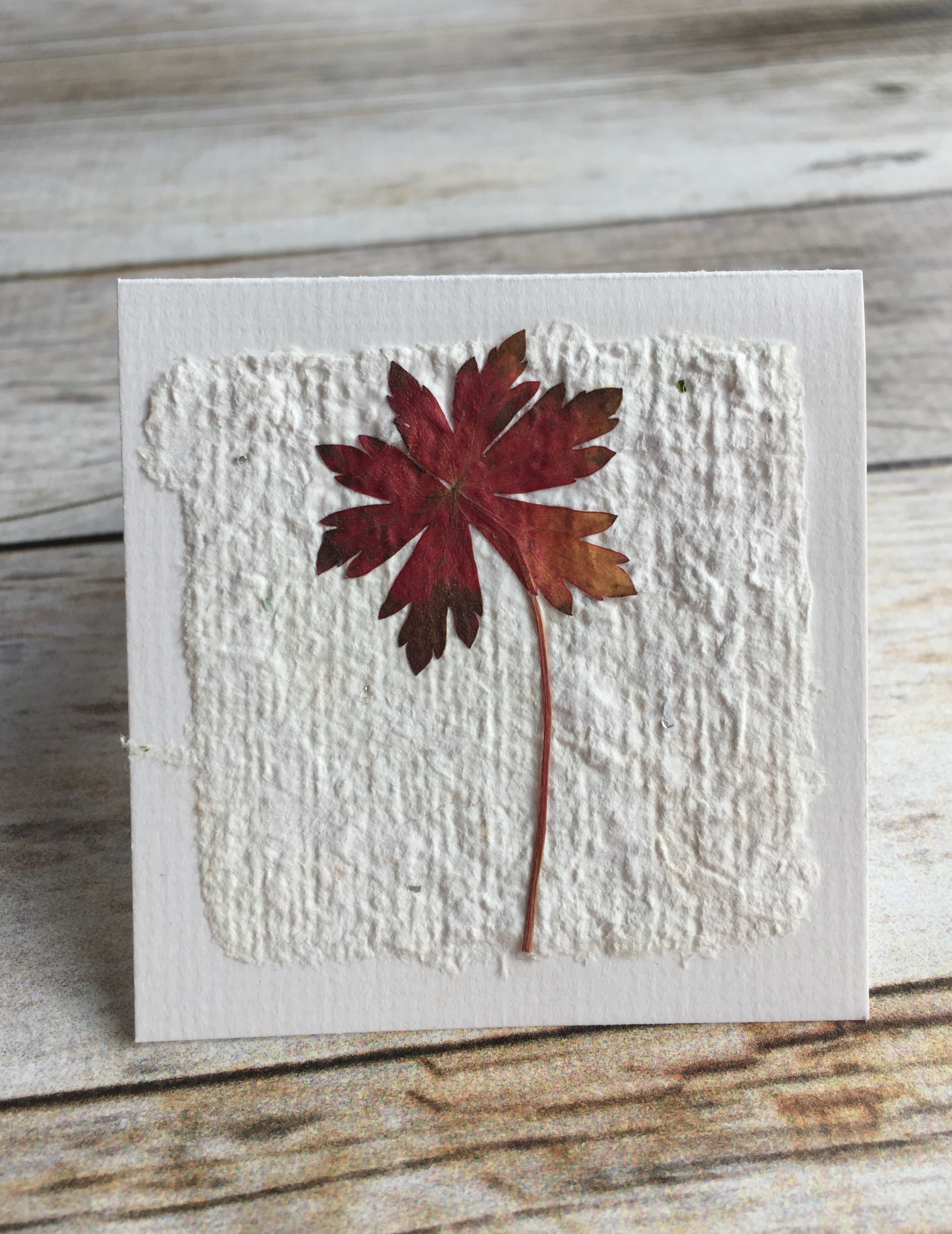 Autumn leaf handmade paper gift tag — Wooden Deckle Papermaking Kits ...