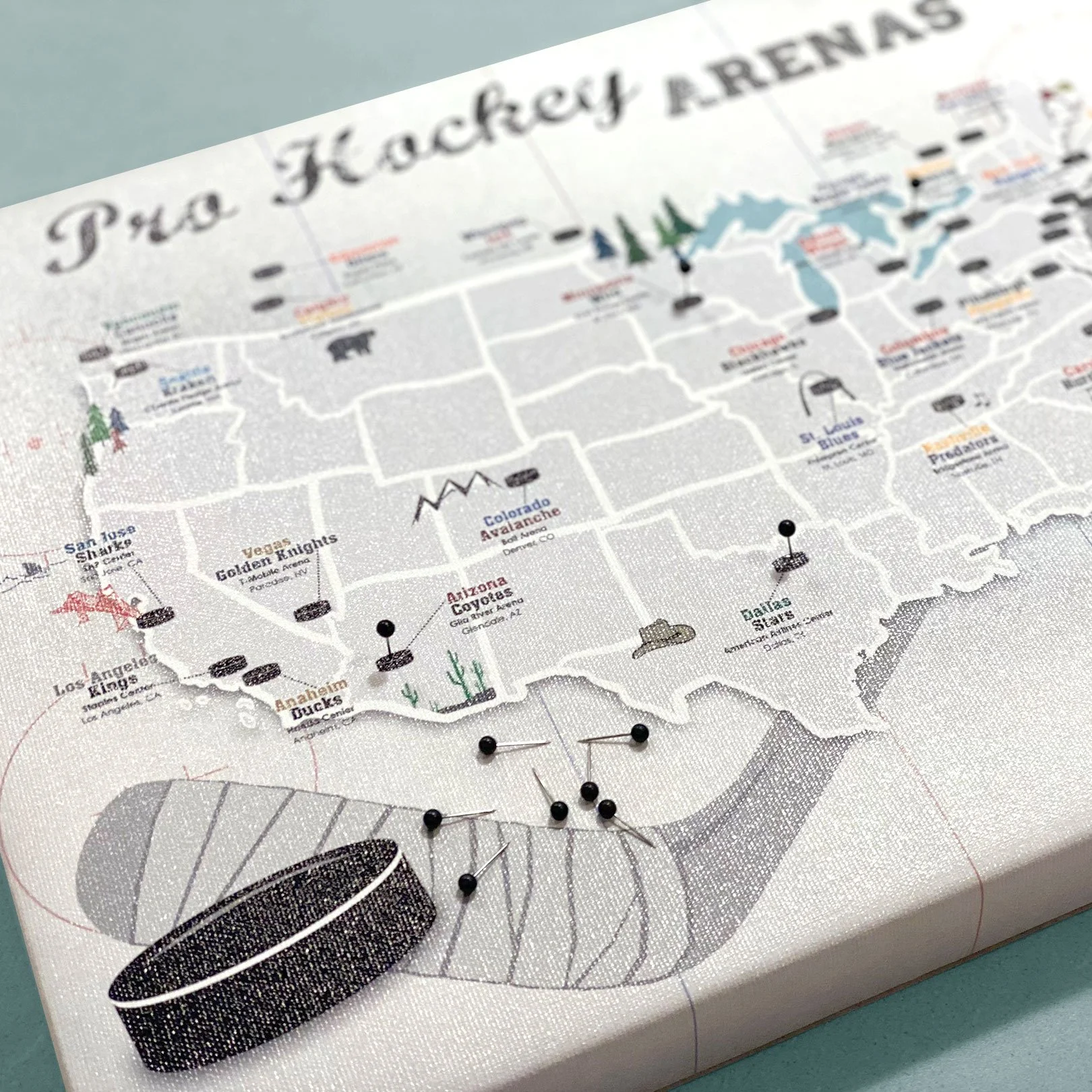 Pro Hockey Arena Travel Map — UUPP | Sec Map | Big Ten Map