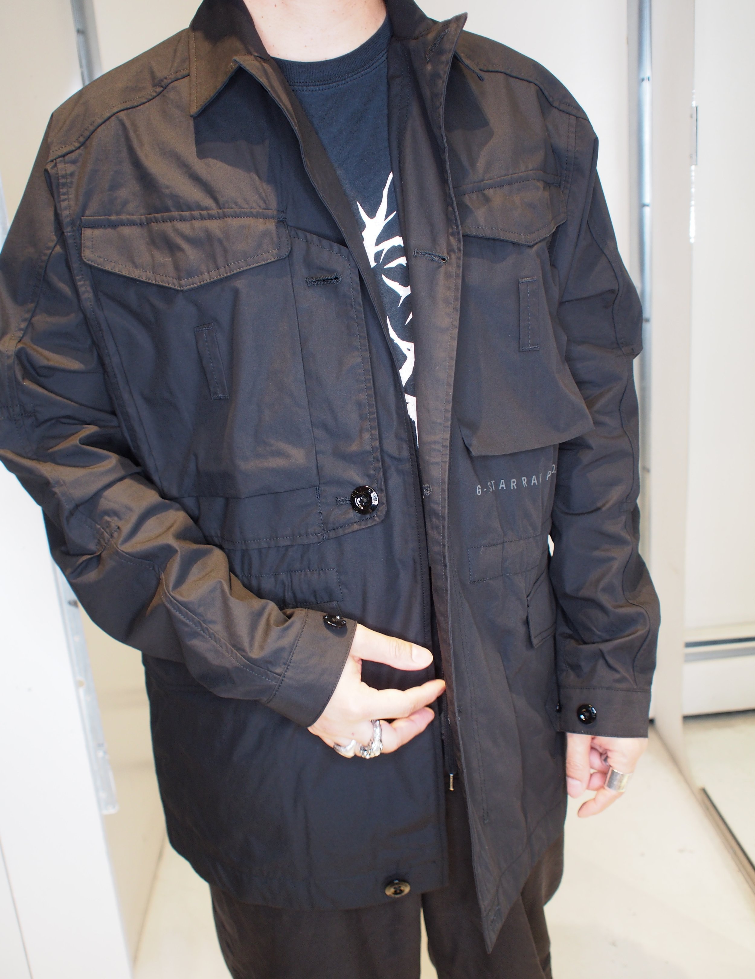 G-Star Raw Oversized Field Jacket - Dk Black Pabe Poplin — global ...