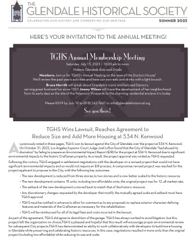 Newsletters — The Glendale Historical Society